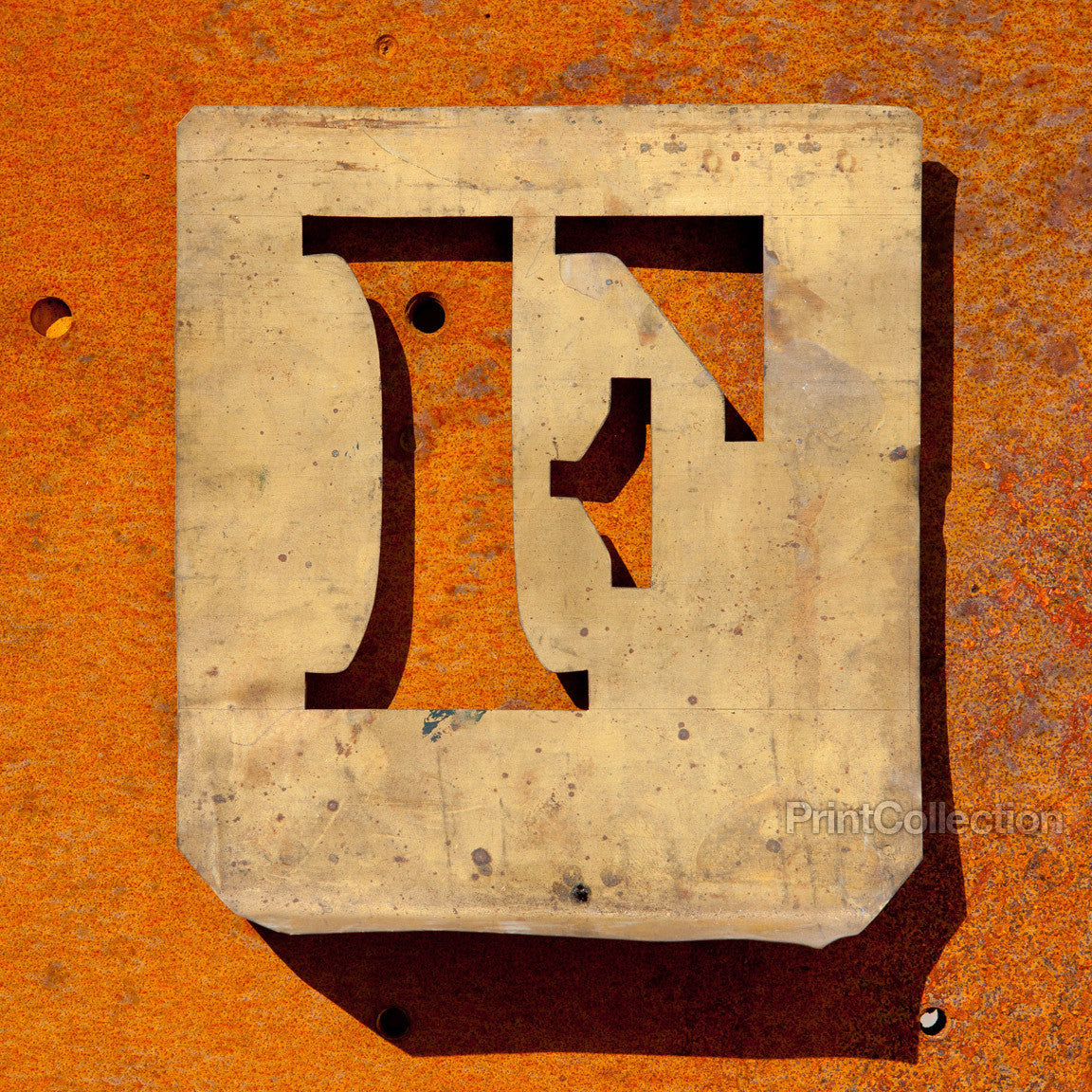 Print Collection - Letter "F" Copper Type Stencil