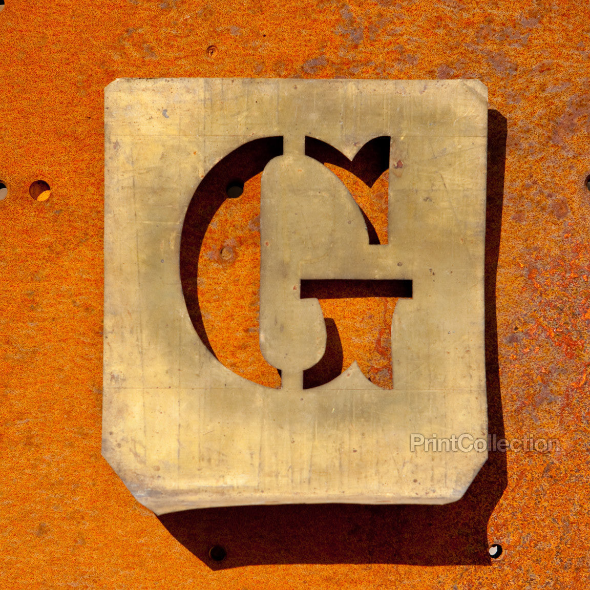 Print Collection - Letter "G" Copper Type Stencil