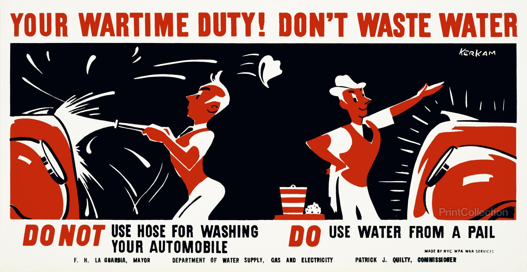 Print Collection - Your Wartime Duty! Don't Waste Water